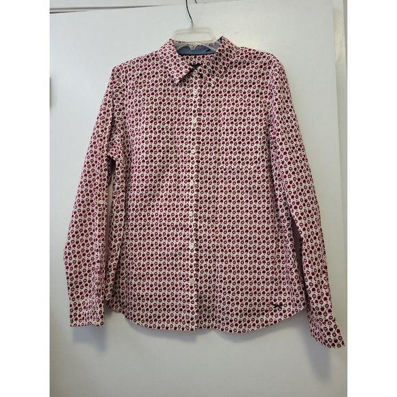 Talbots | Tops | Talbots Apple Motif Print Button Down Shirt Red White ...